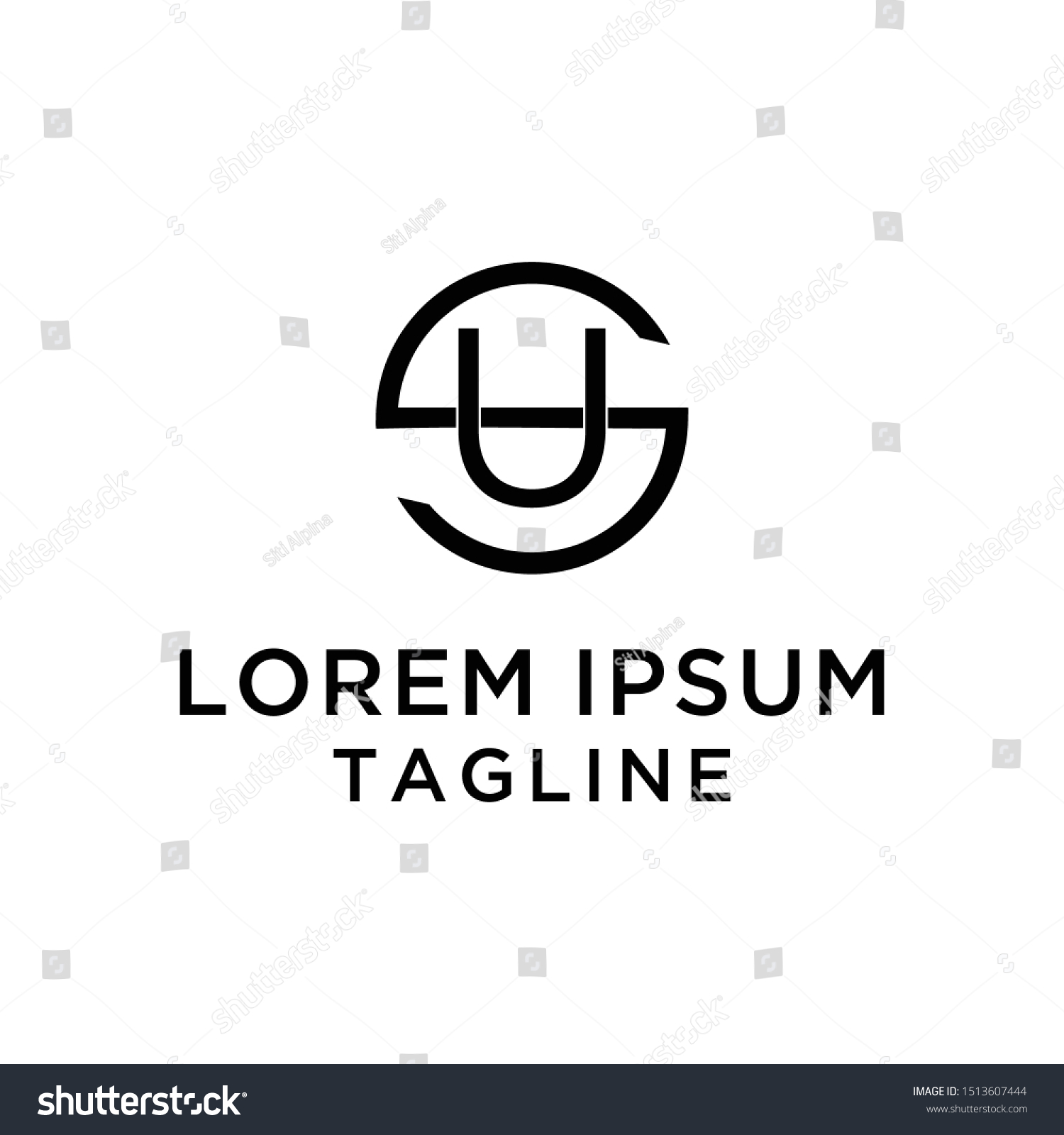 Initial Letter Us Logo Template Stock Vector (Royalty Free) 1513607444