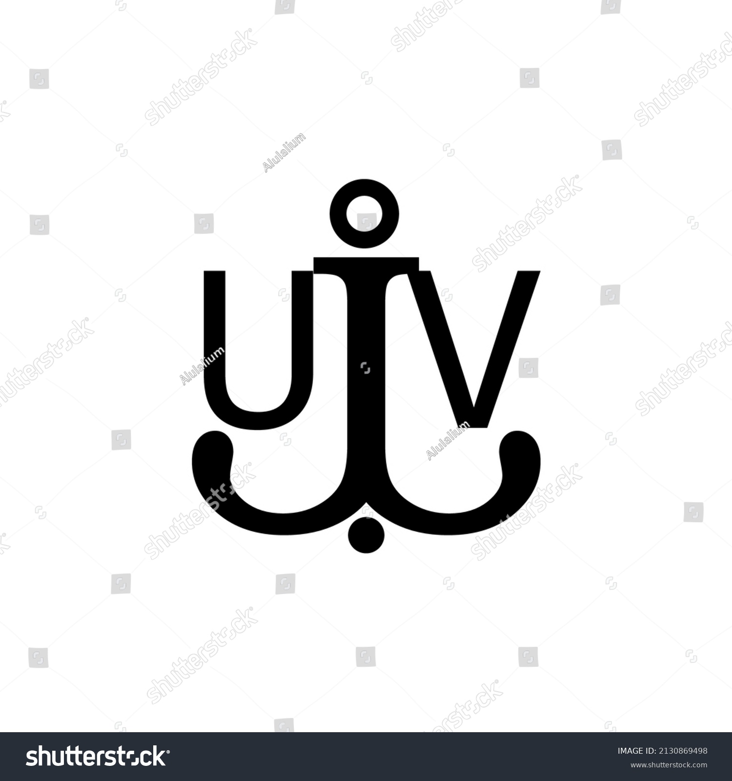 Initial Letter Uv Anchor Simple Logo Stock Vector (Royalty Free ...