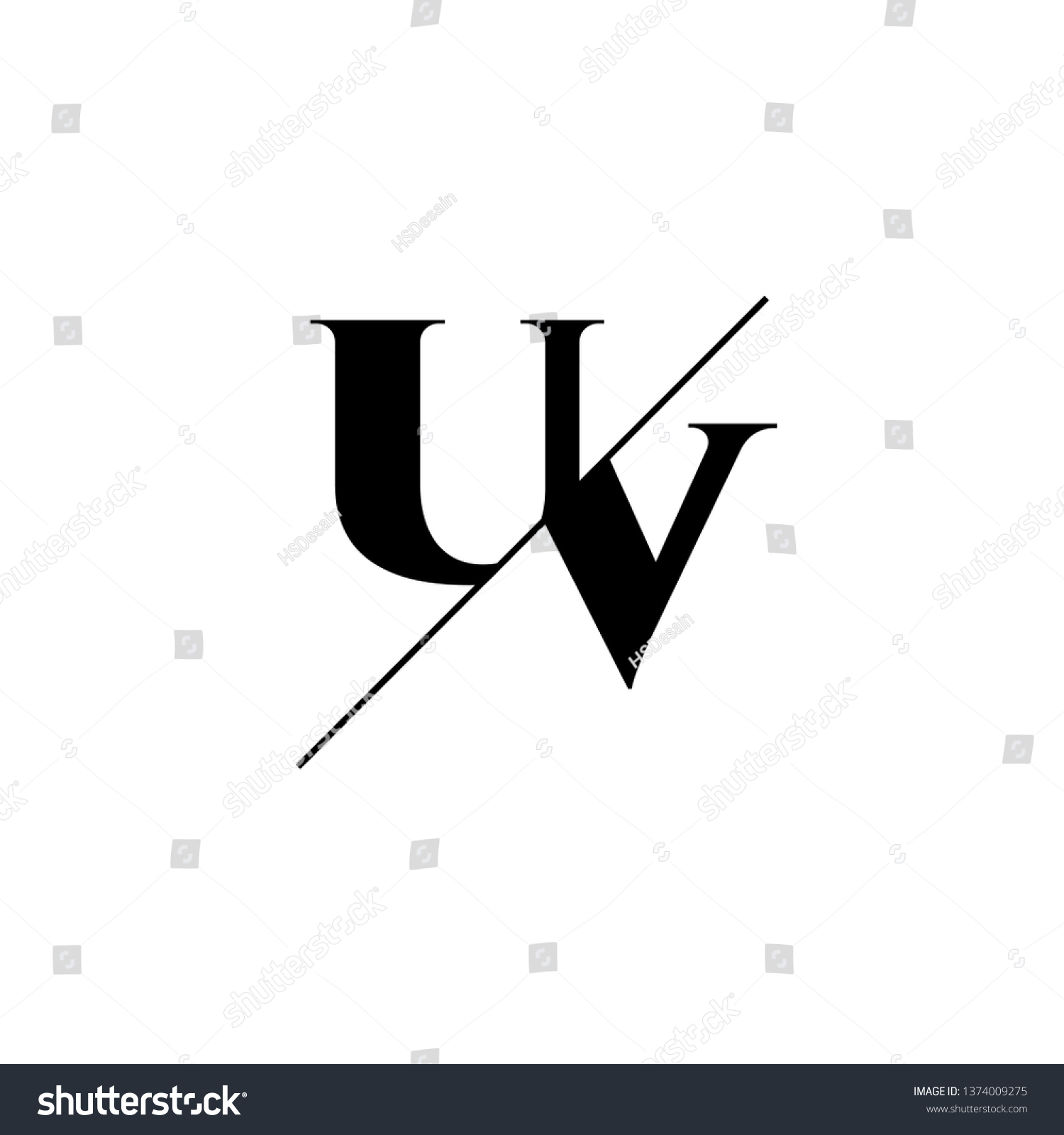 Initial Letter Uv Monogram Sliced Logo Stock Vector (Royalty Free ...