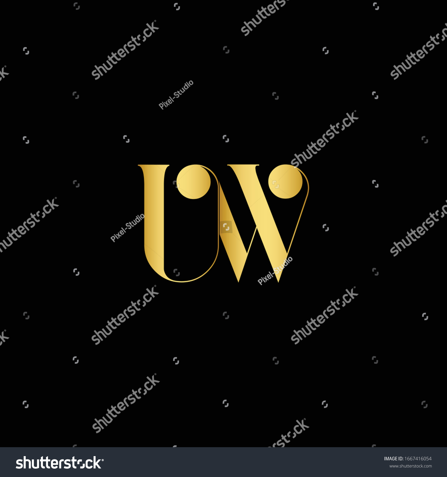 Initial Letter Uw Logo Design Vector Stock Vector (Royalty Free ...