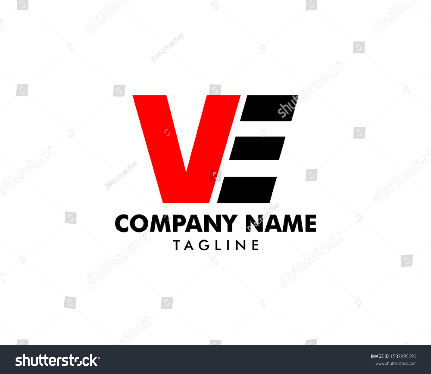 Initial Letter Ve Logo Template Design Stock Vector (Royalty Free ...