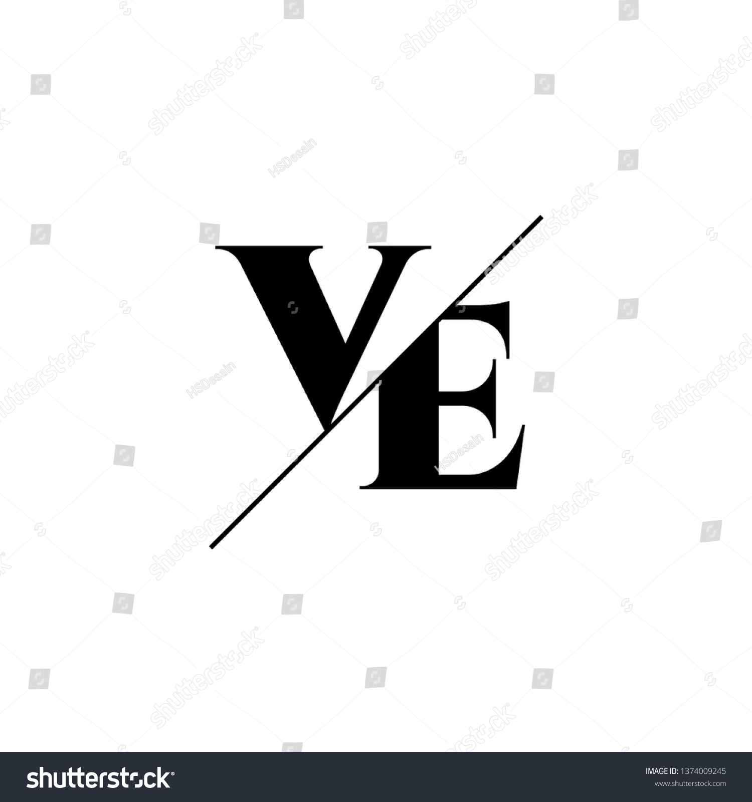 Initial Letter Ve Monogram Sliced Logo Stock Vector (Royalty Free ...