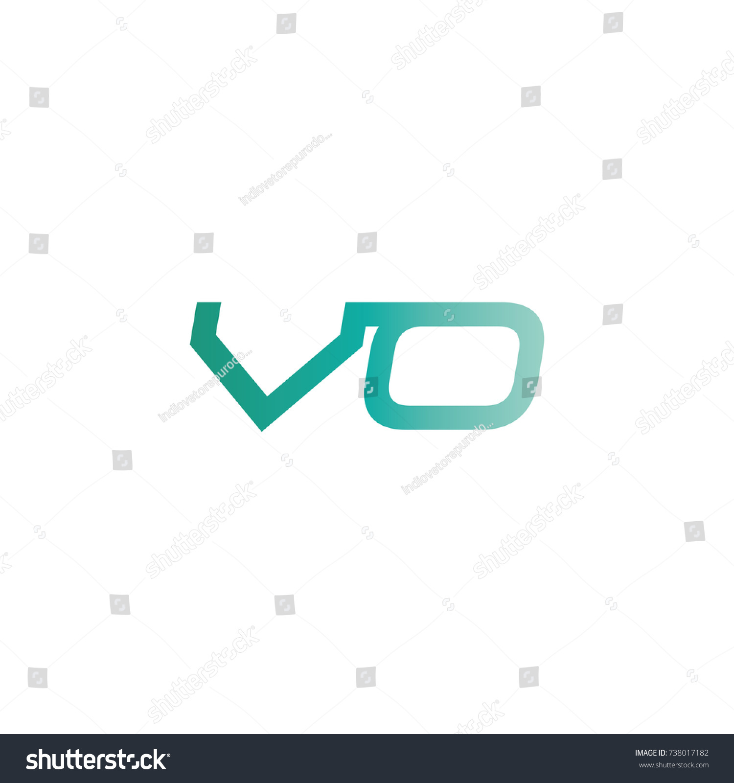 Initial Letter Vo Thin Logo Design Stock Vector (Royalty Free ...