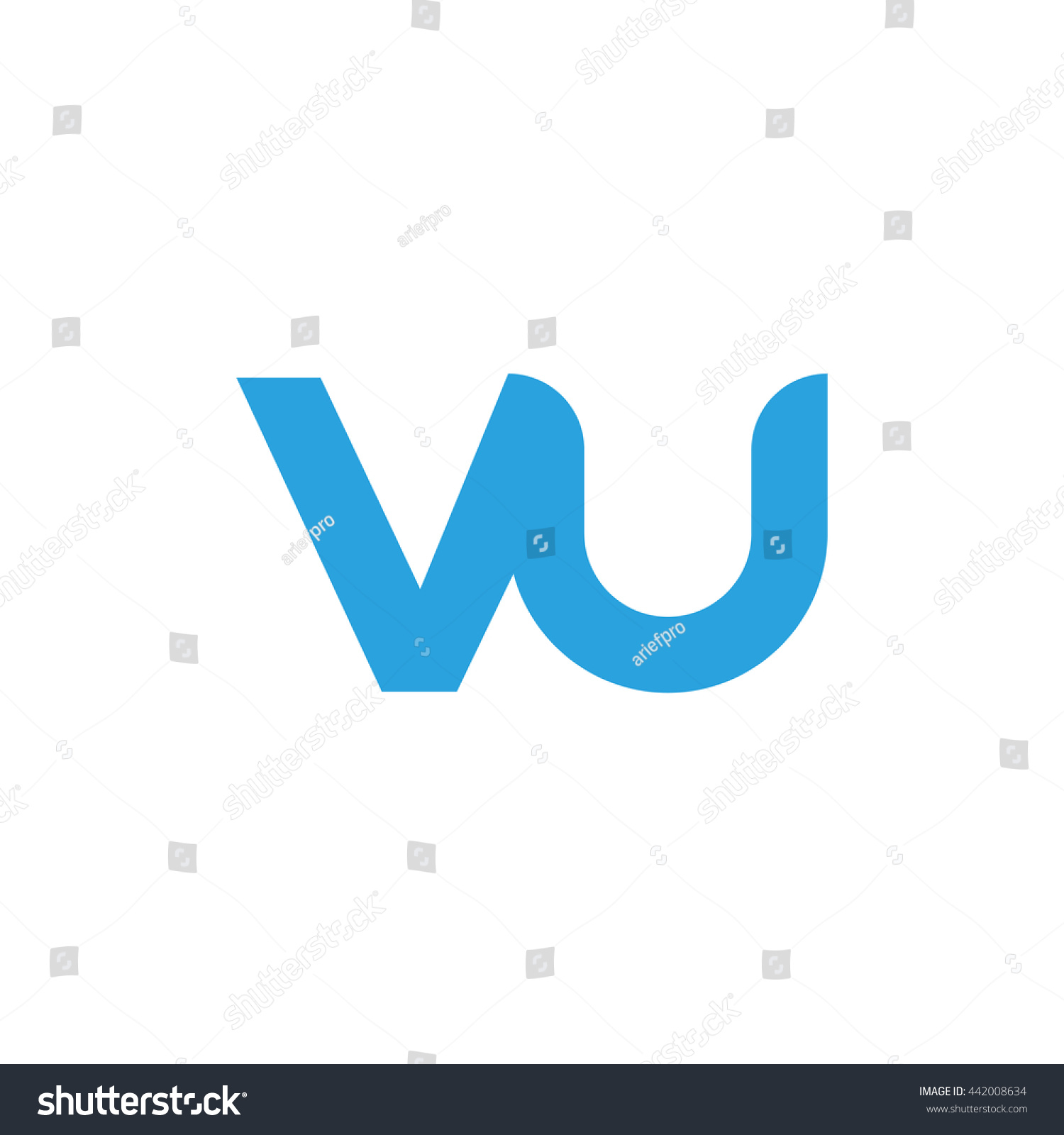 Initial Letter Vu Linked Round Lowercase Stock Vector (Royalty Free ...