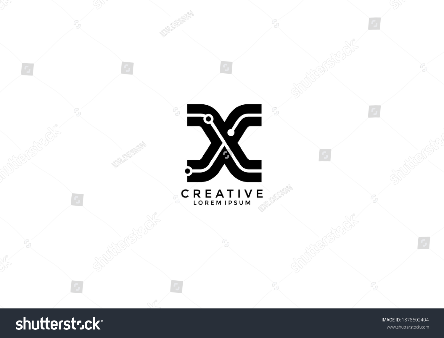 Initial Letter X Tech Style Logo Stock Vector (Royalty Free) 1878602404 ...