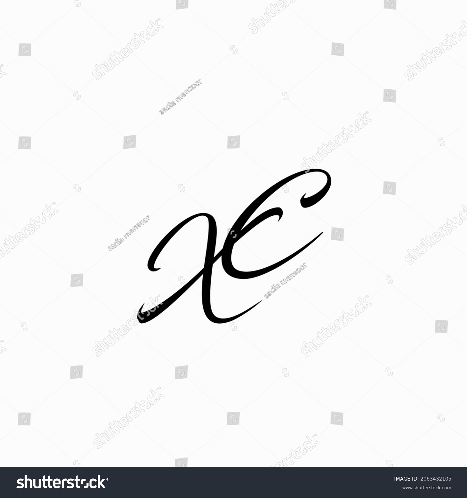 Initial Letter Xc Logo Design Stock Vector (Royalty Free) 2063432105