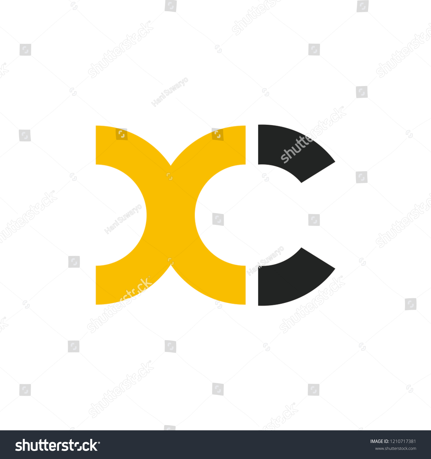 Initial Letter Xc Lowercase Logo Design Stock Vector (Royalty Free ...
