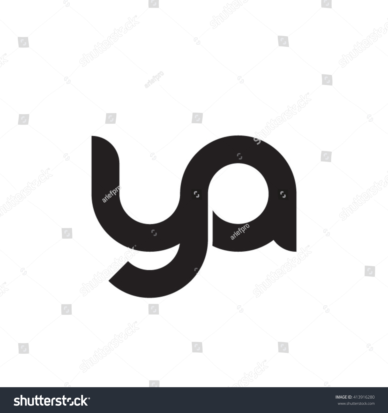 Initial Letter Ya Linked Round Lowercase Stock Vector (Royalty Free ...