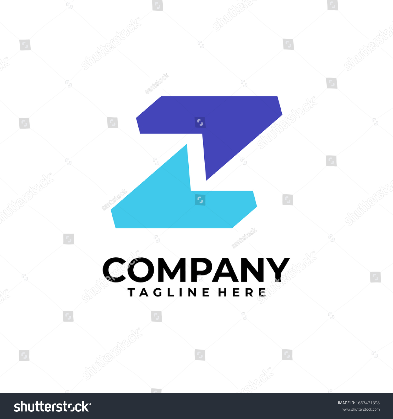 Initial Letter Z Logo Design Vector: เวกเตอร์สต็อก (ปลอดค่าลิขสิทธิ์ ...