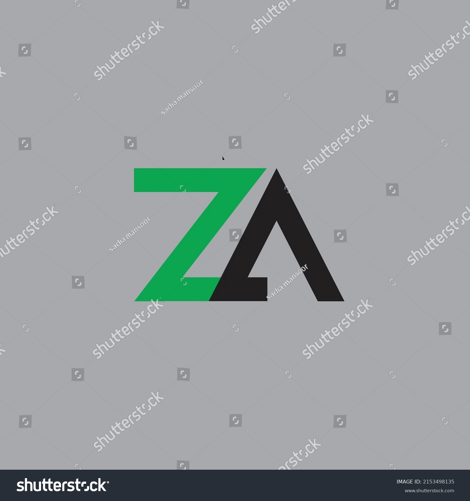 Initial Letter Za Logo Design Stock Vector (Royalty Free) 2153498135 ...