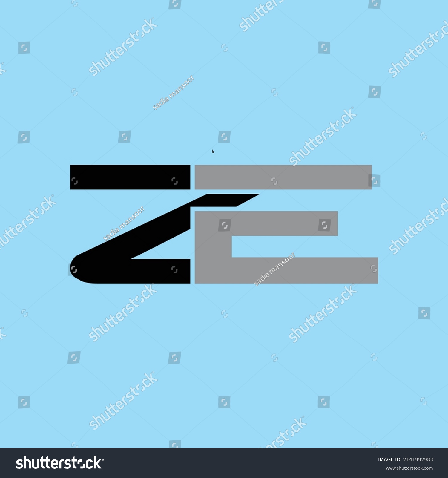 Initial Letter Ze Logo Design Stock Vector (Royalty Free) 2141992983 ...