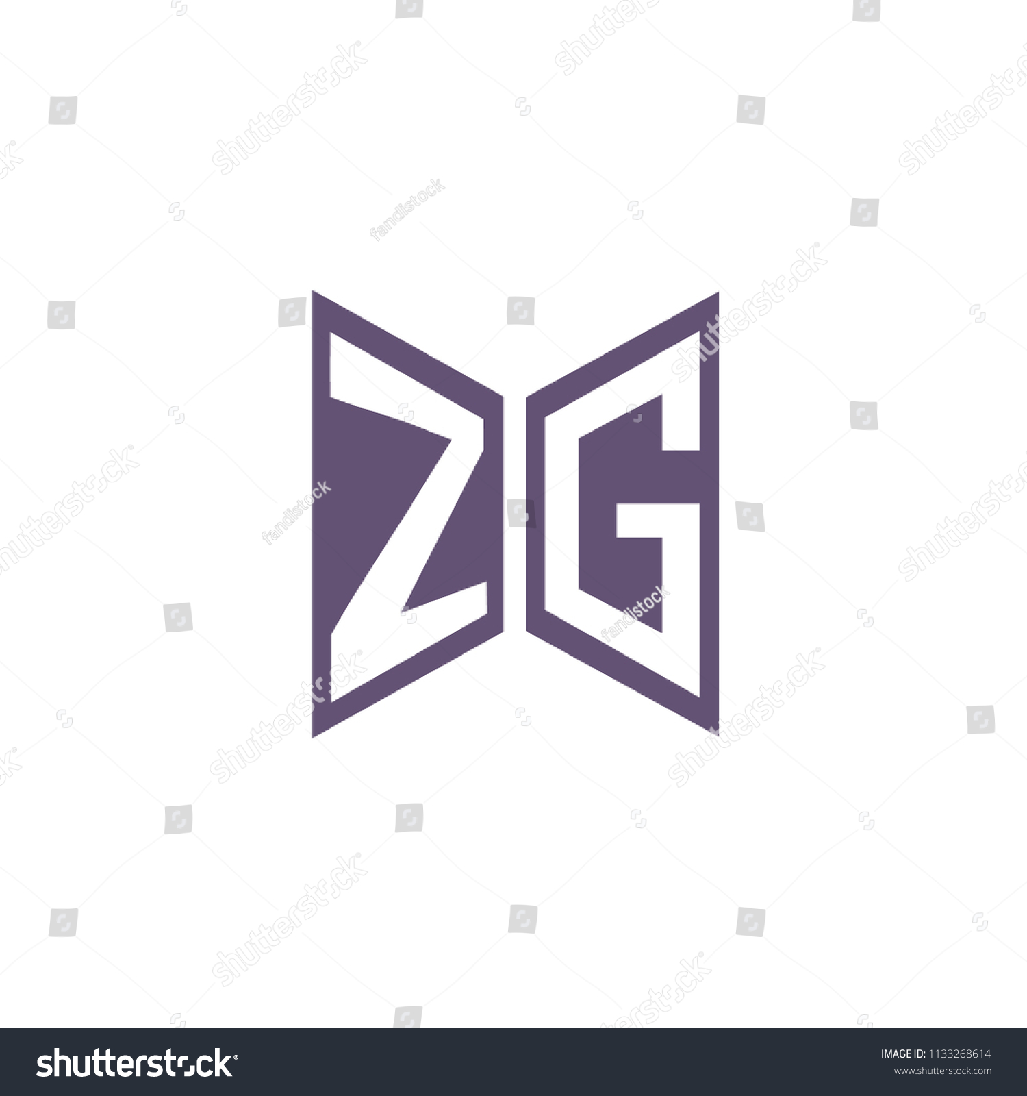 Initial Letter Zg Logo Design Hexagonal: vector de stock (libre de ...