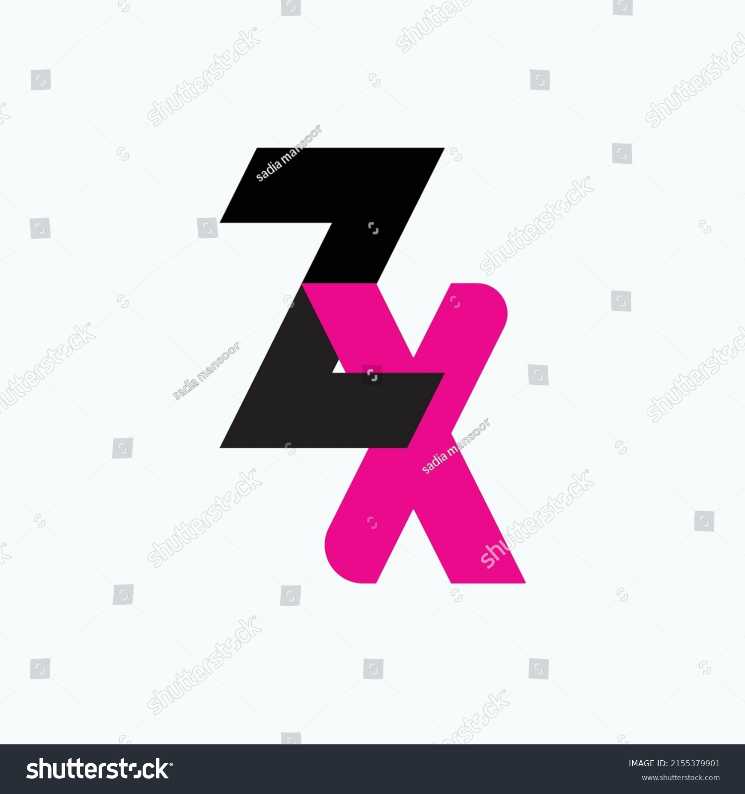 Initial Letter Zx Logo Design Stock Vector (Royalty Free) 2155379901 ...