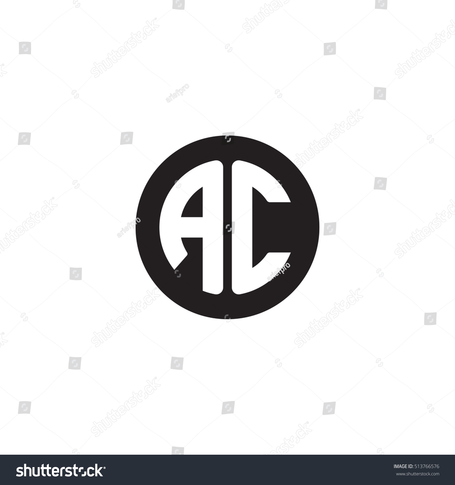 Initial Letters Ac Circle Shape Monogram Stock Vector (Royalty Free ...