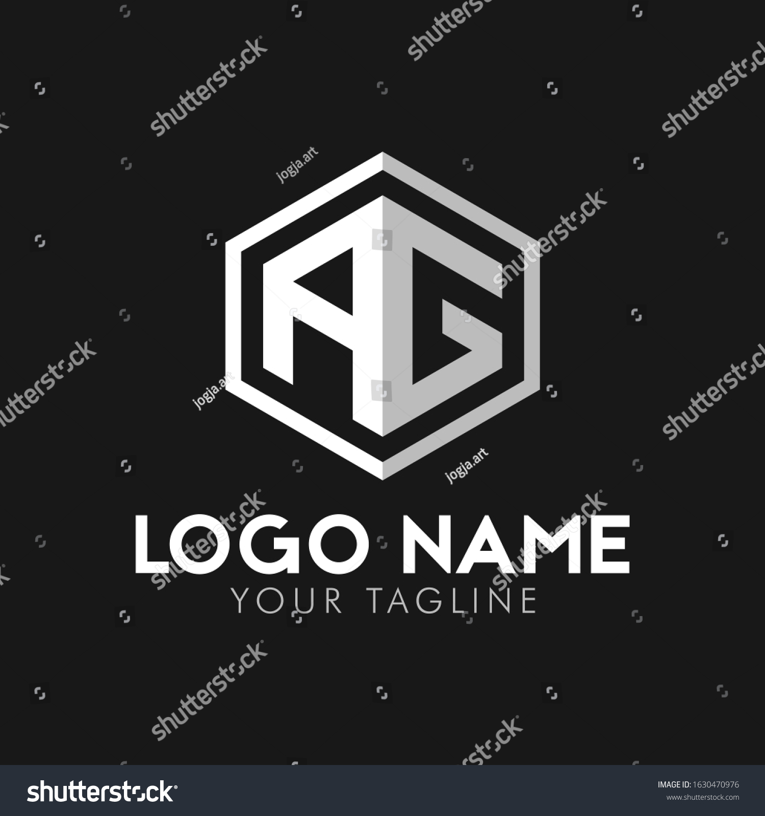 Initial Letters Ag Hexagon Logo Template Stock Vector (Royalty Free ...