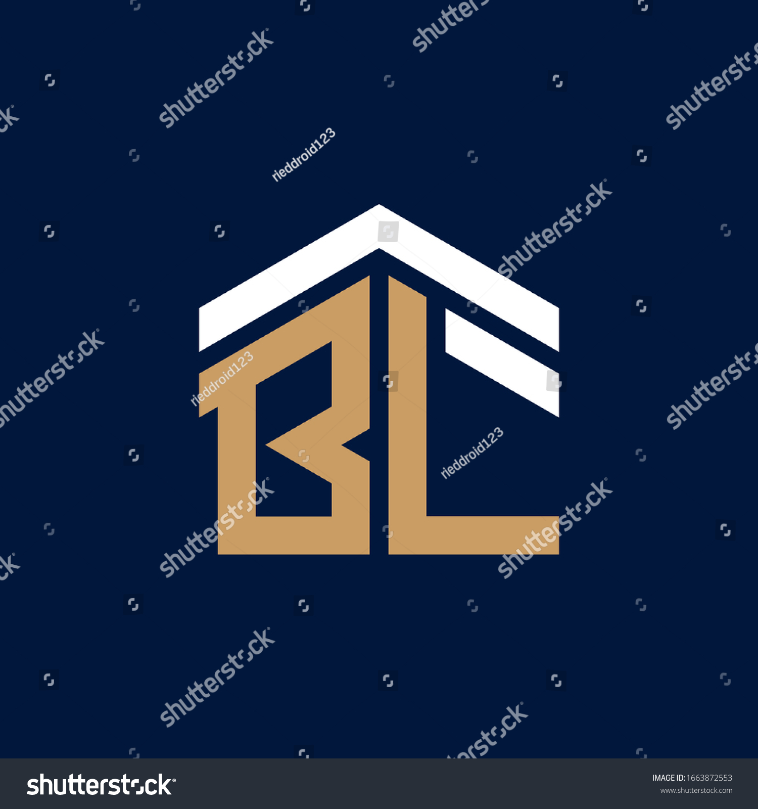 Initial Letters Bl House Logo Design Stock Vector (Royalty Free) 1663872553