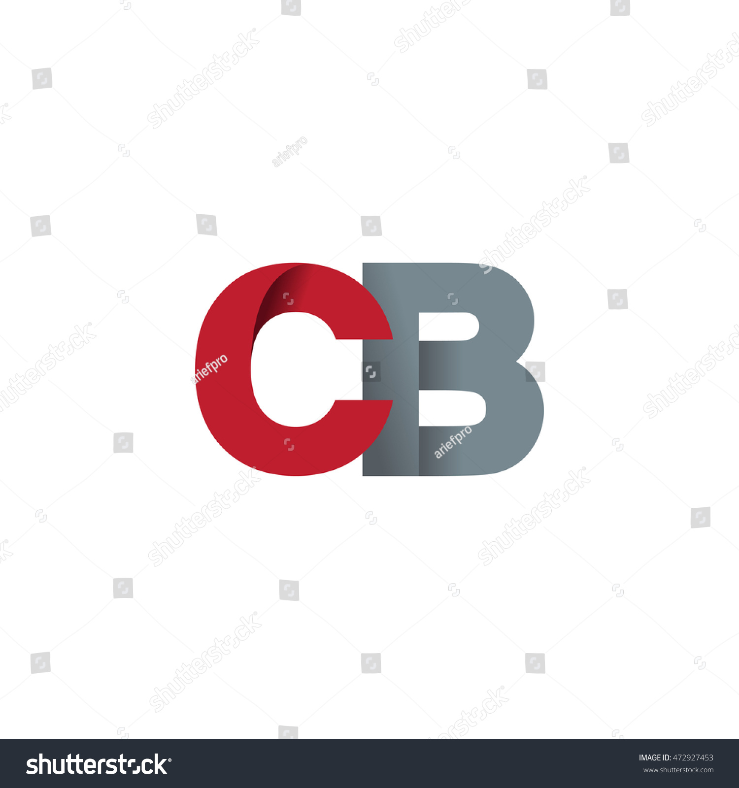 Initial Letters Cb Overlapping Fold Logo: เวกเตอร์สต็อก (ปลอดค่า ...