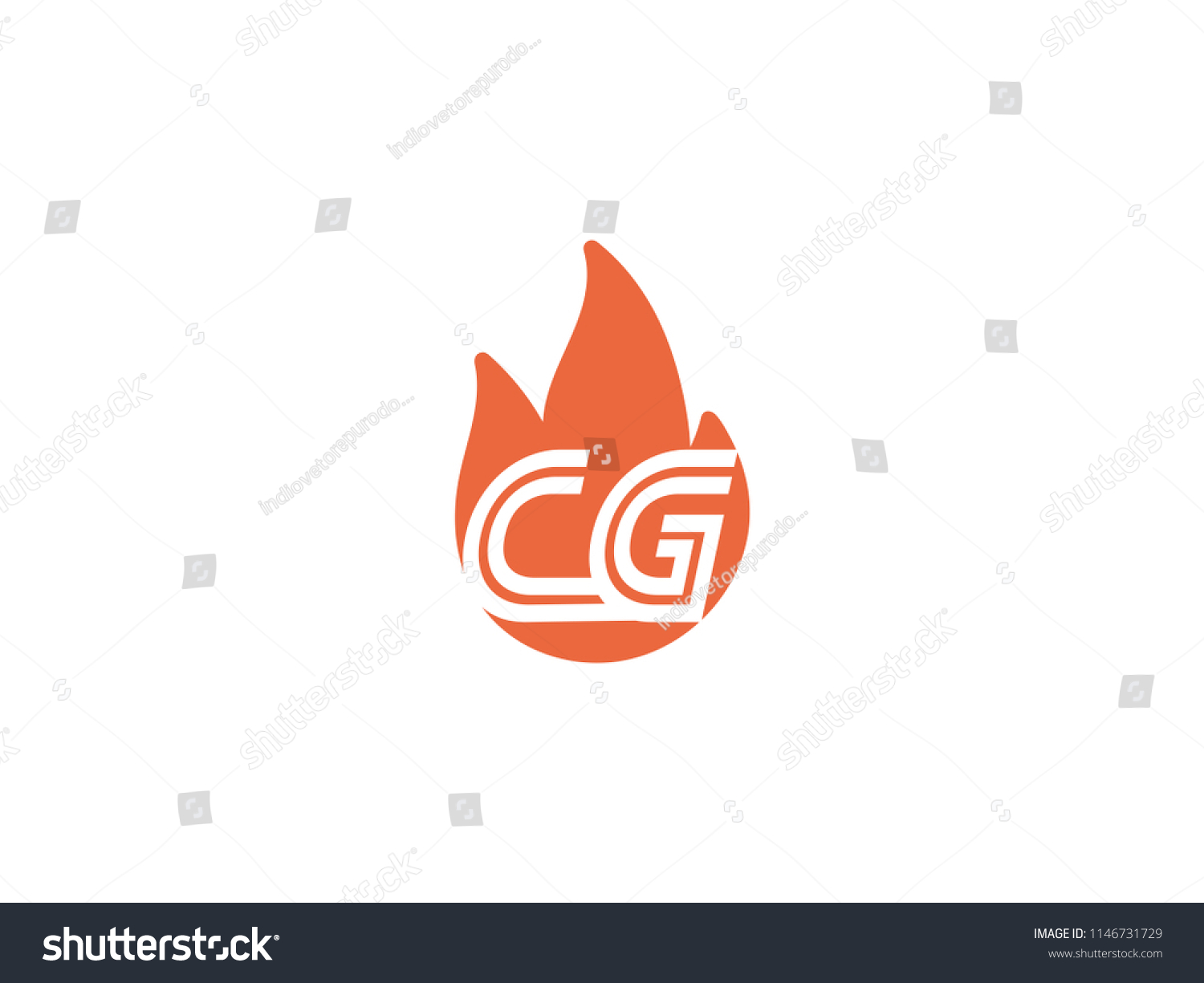 Initial Letters Cg Fire Logo Vector Stock Vector (Royalty Free ...