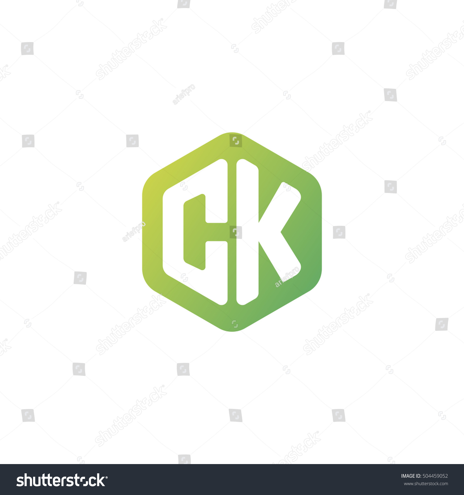 Initial Letters Ck Rounded Hexagon Shape Stock Vector (Royalty Free ...