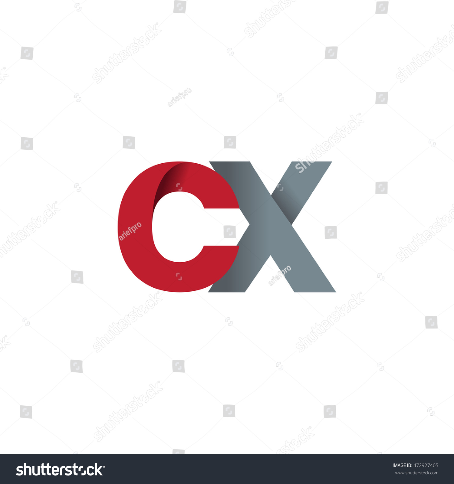 Initial Letters Cx Overlapping Fold Logo Stock Vector (Royalty Free ...