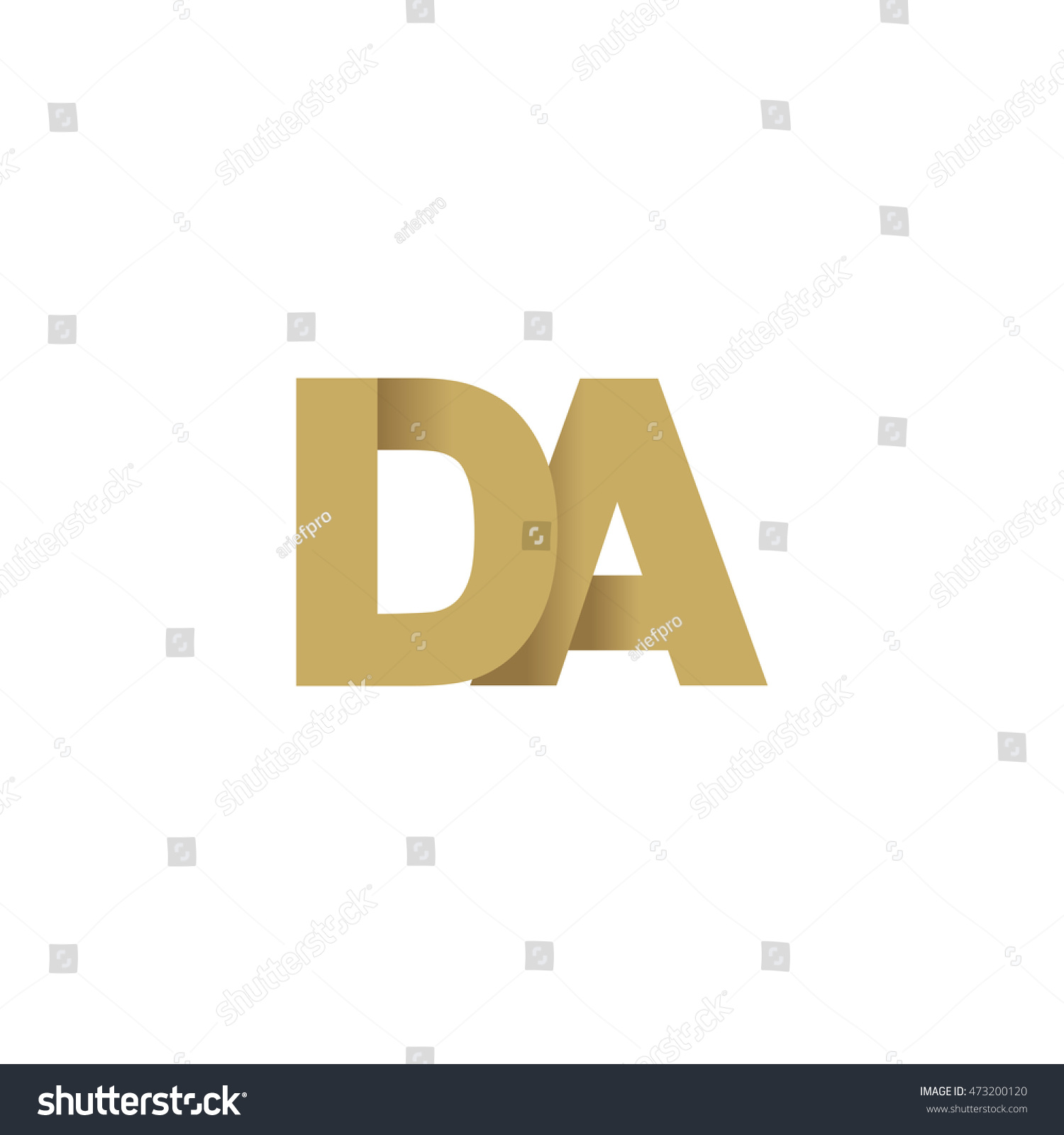 Initial Letters Da Overlapping Fold Logo Stock Vector (Royalty Free ...