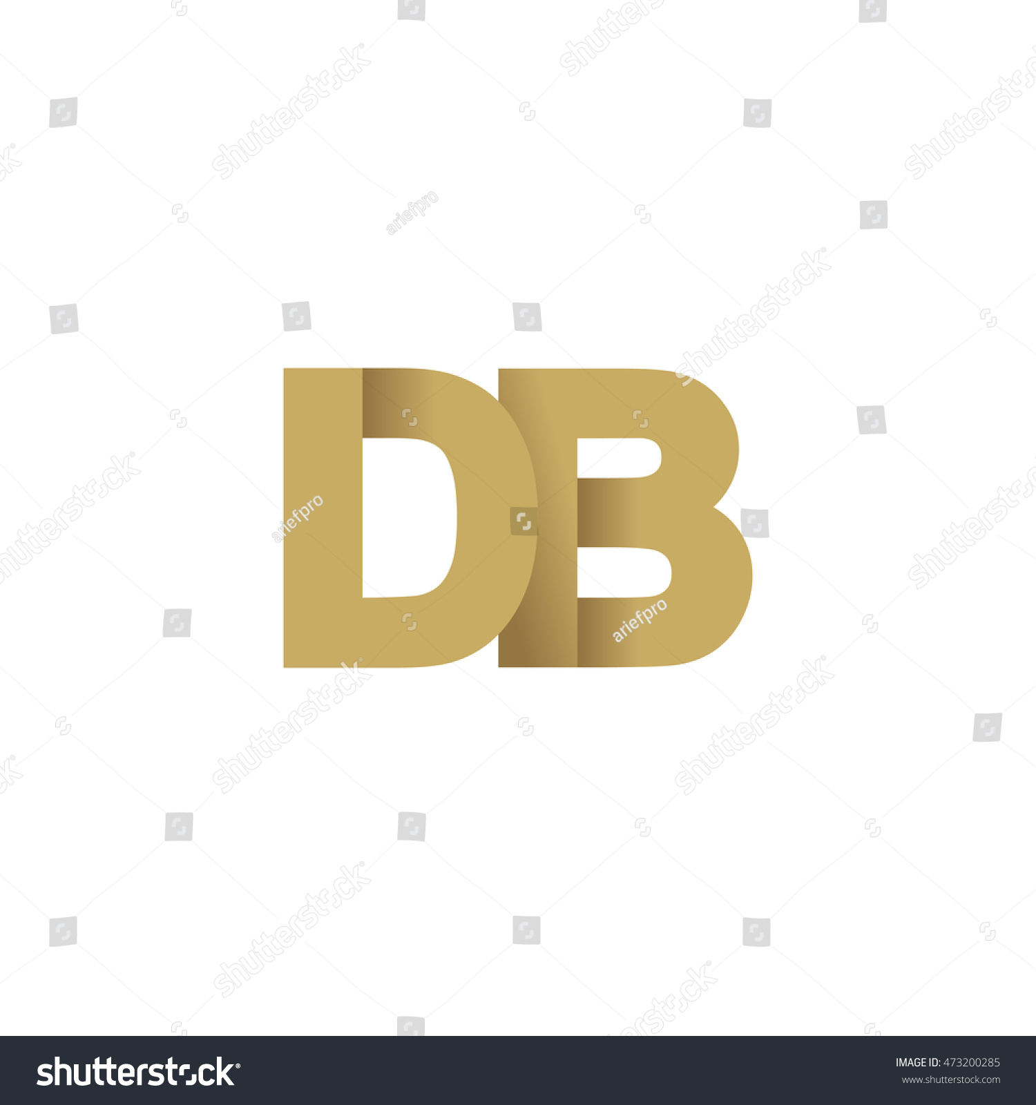 Initial Letters Db Overlapping Fold Logo Stock Vector (Royalty Free ...