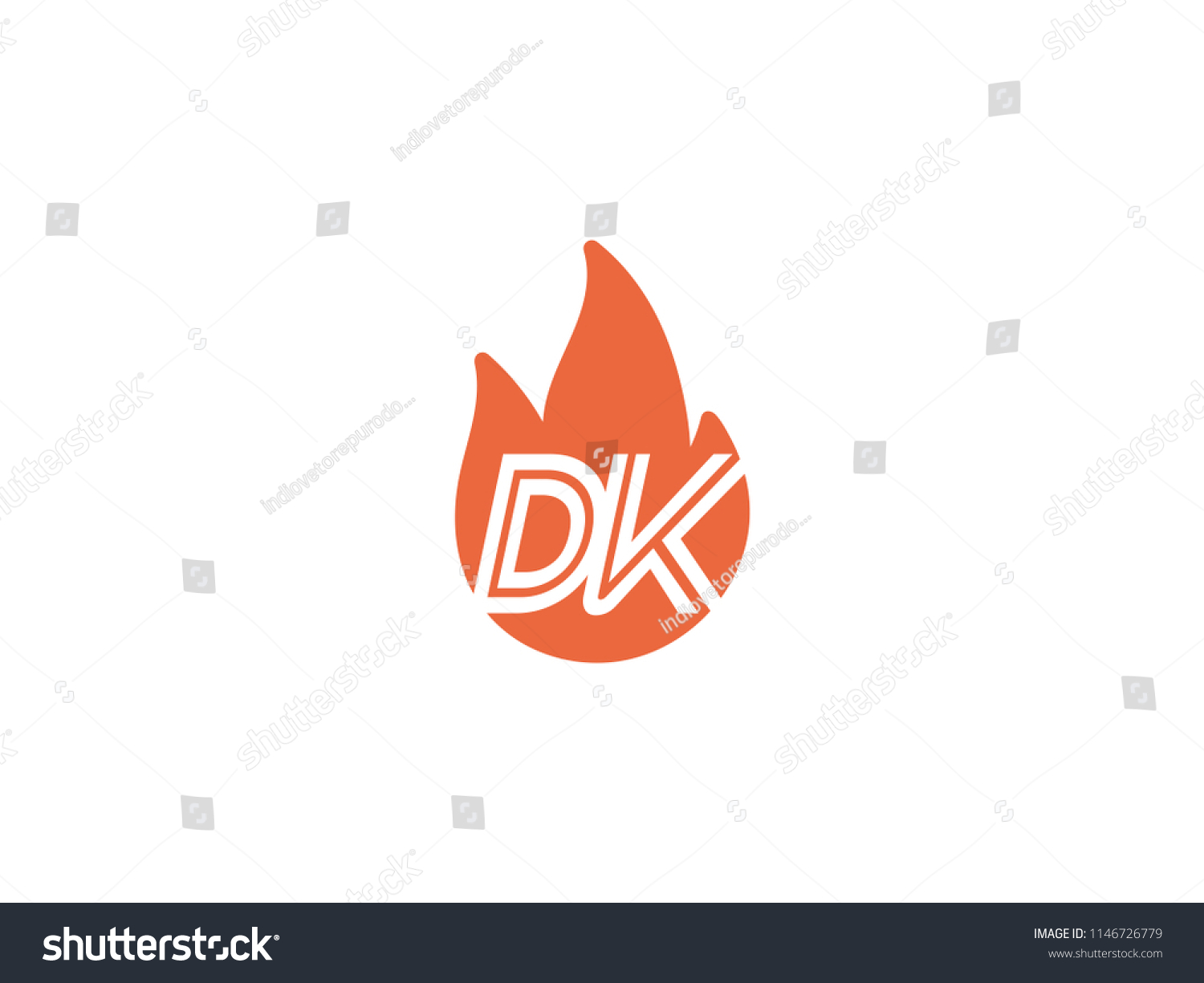 Initial Letters Dk Fire Logo Vector Stock Vector (Royalty Free ...