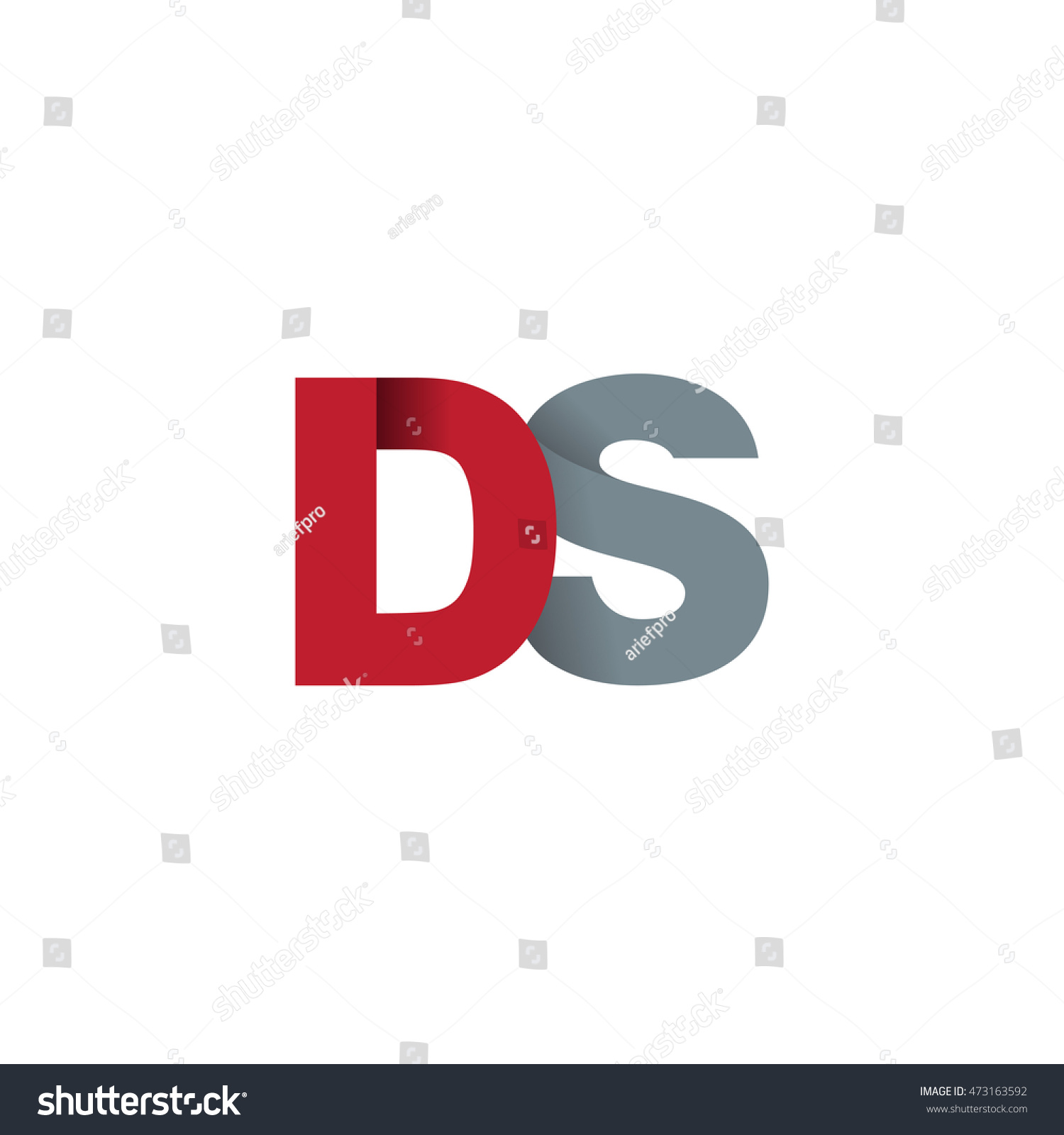 Initial Letters Ds Overlapping Fold Logo Stock Vector (Royalty Free ...