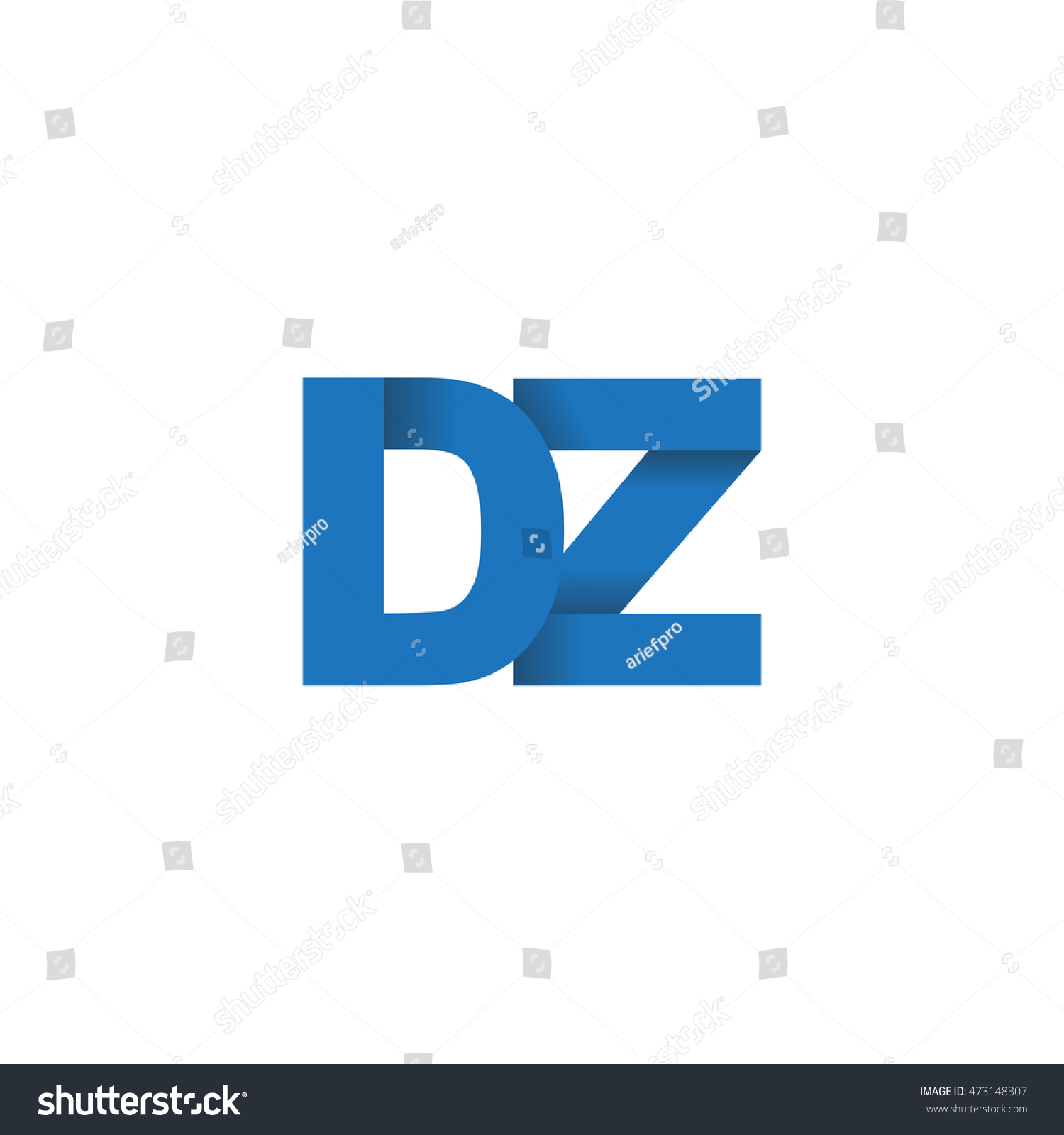 Initial Letters Dz Overlapping Fold Logo Stock Vector (Royalty Free ...