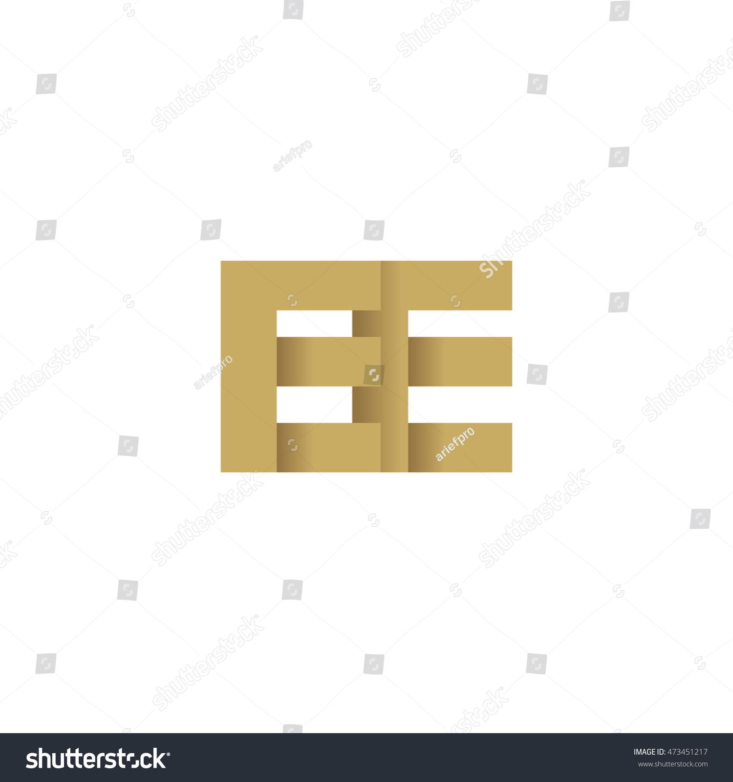 Initial Letters Ee Overlapping Fold Logo Stock Vector (Royalty Free ...