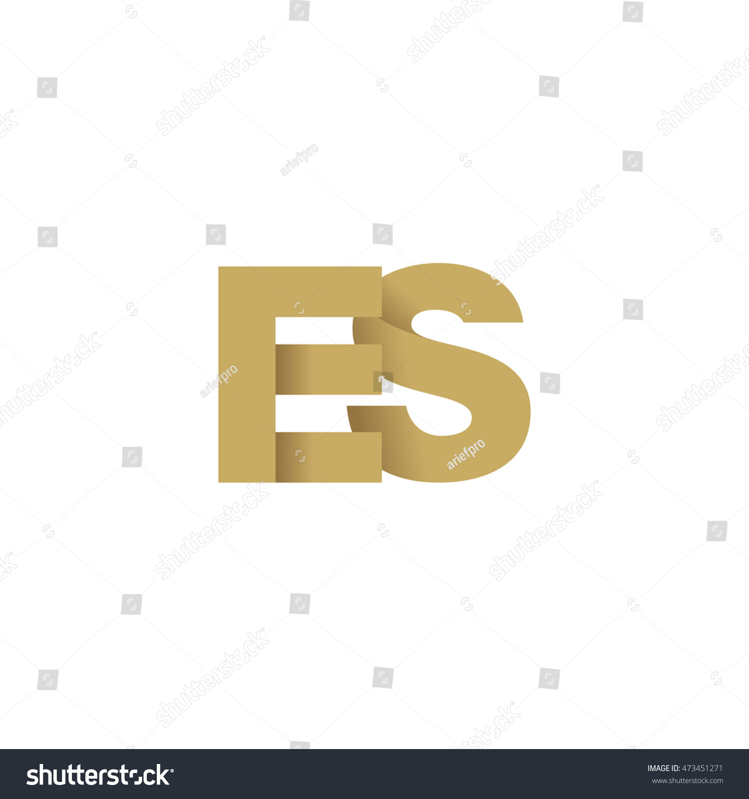 Initial Letters Es Overlapping Fold Logo Stock Vector (Royalty Free ...