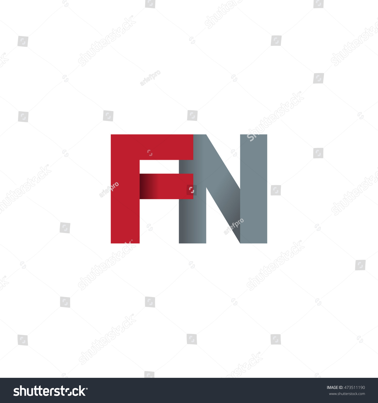 Initial Letters Fn Overlapping Fold Logo Stock Vector (Royalty Free ...