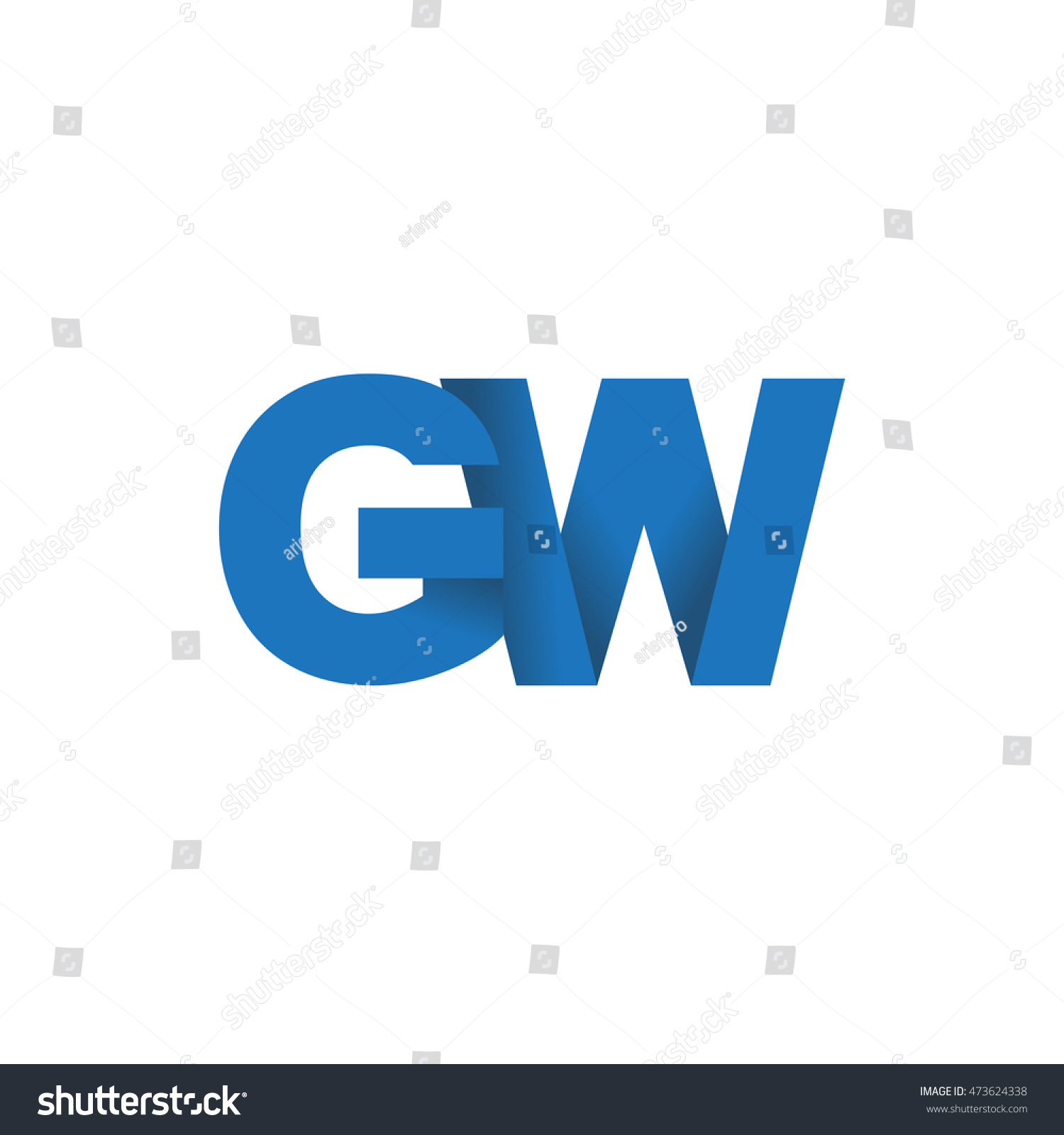 Initial Letters Gw Overlapping Fold Logo Stock Vector (Royalty Free ...