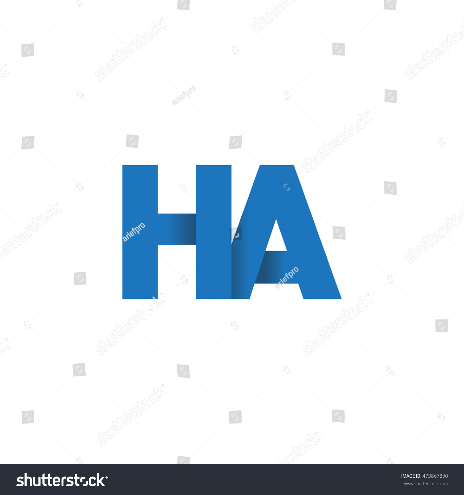 Initial Letters Ha Overlapping Fold Logo Stock Vector (Royalty Free ...