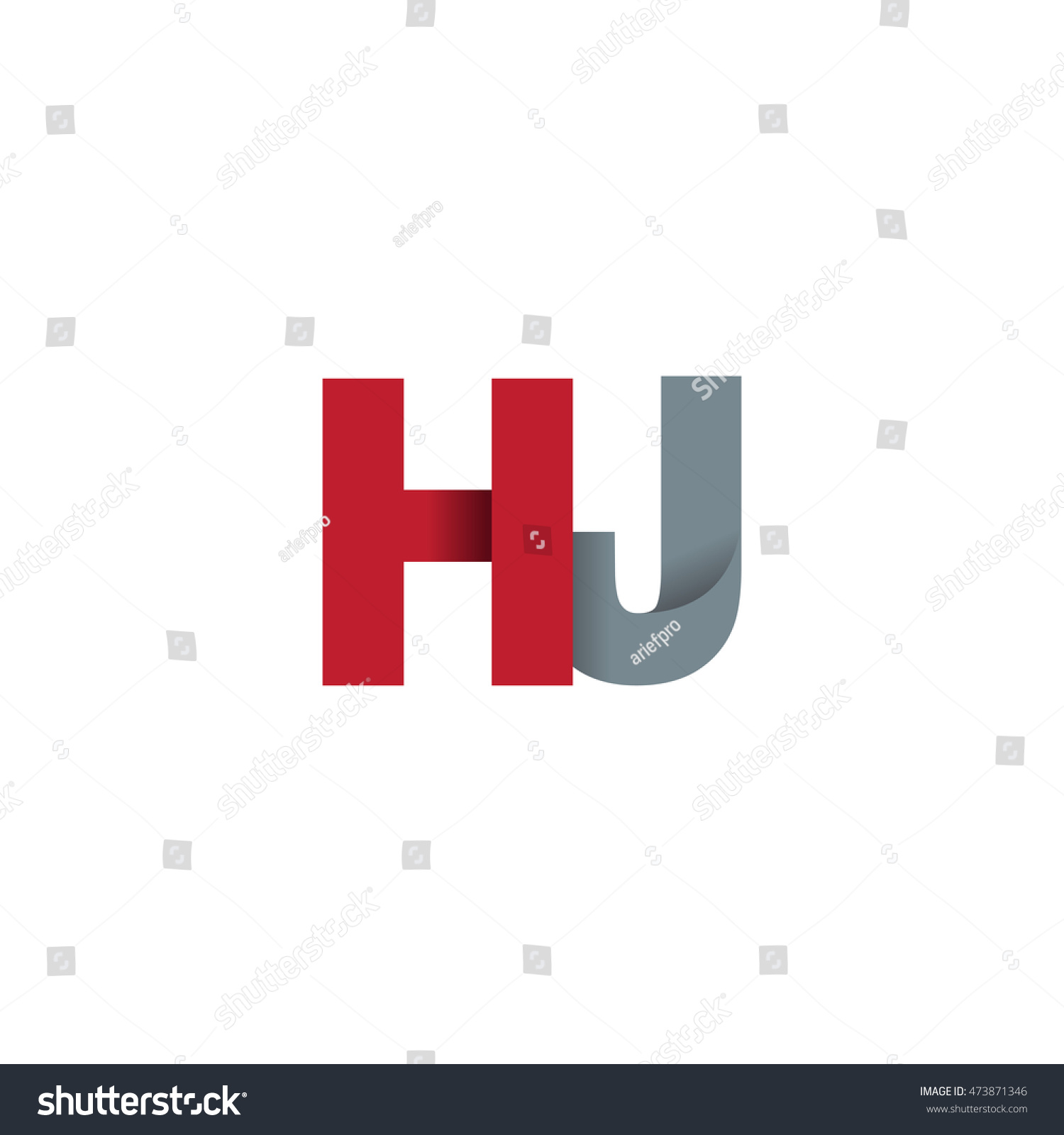 Initial Letters Hj Overlapping Fold Logo Stock Vector (Royalty Free ...