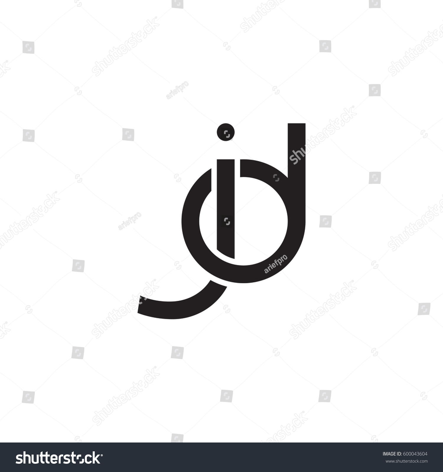 Initial Letters Jd Dj Round Linked Stock Vector (Royalty Free ...