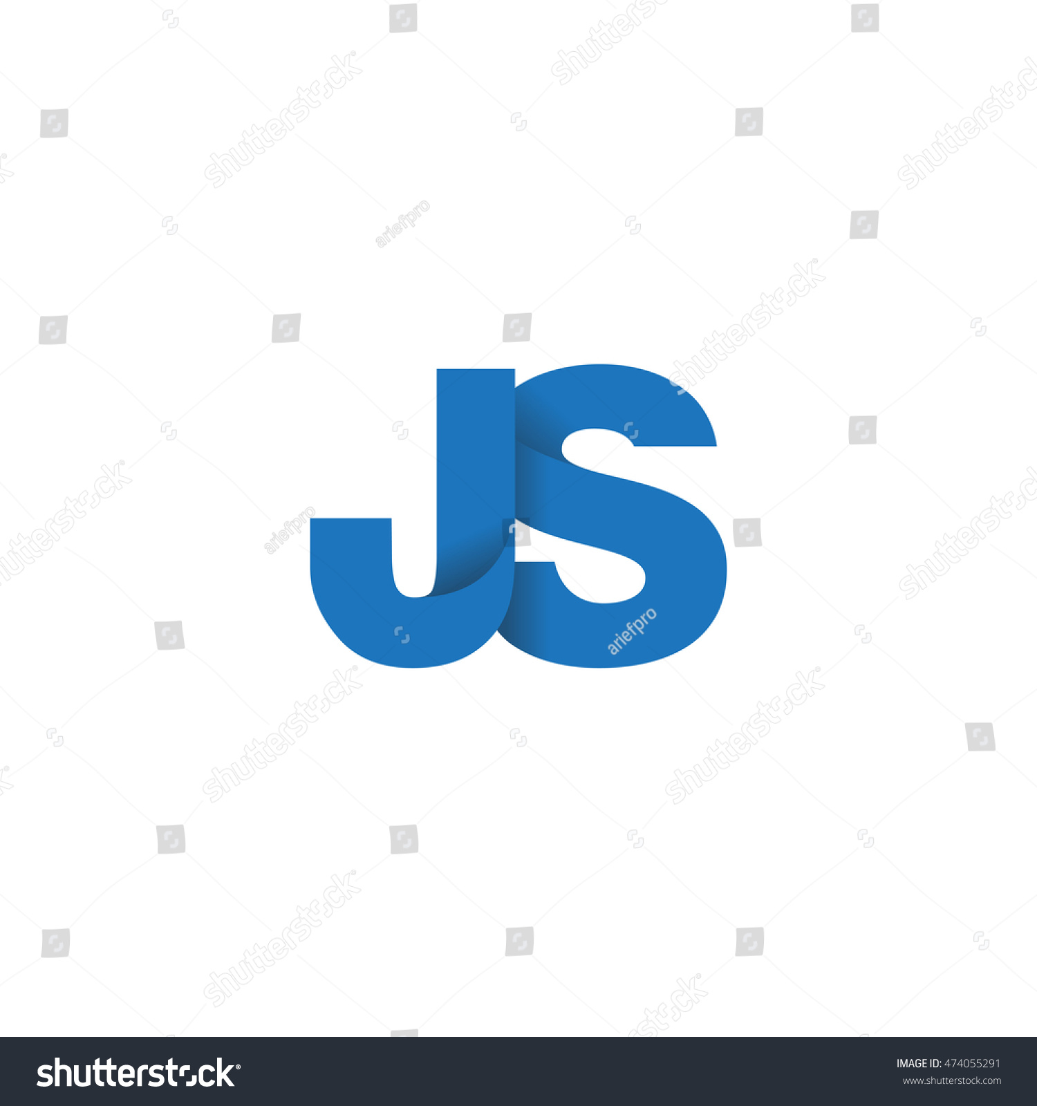 Initial Letters Js Overlapping Fold Logo Stock Vector (Royalty Free ...