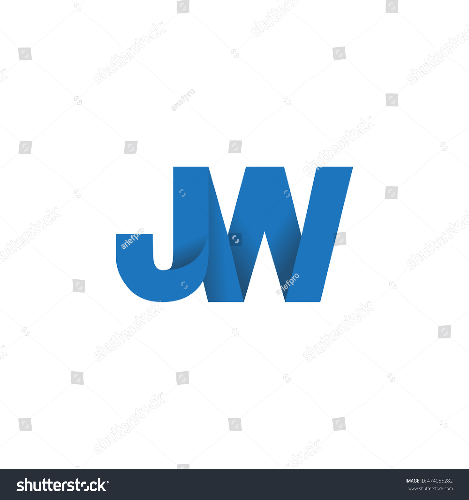Initial Letters Jw Overlapping Fold Logo Stock Vector (Royalty Free ...