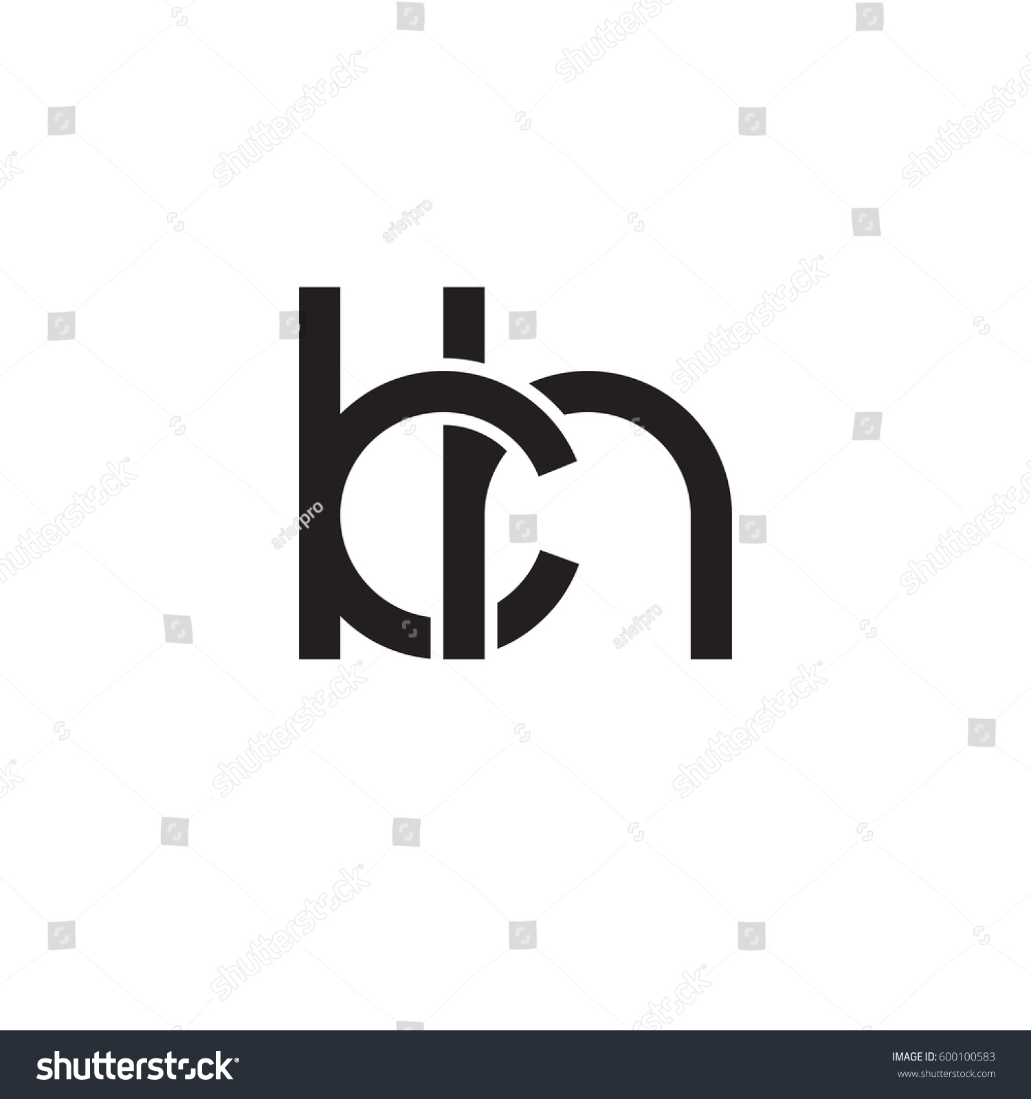 Initial Letters Kh Round Linked Overlapping Stock Vector (Royalty Free ...