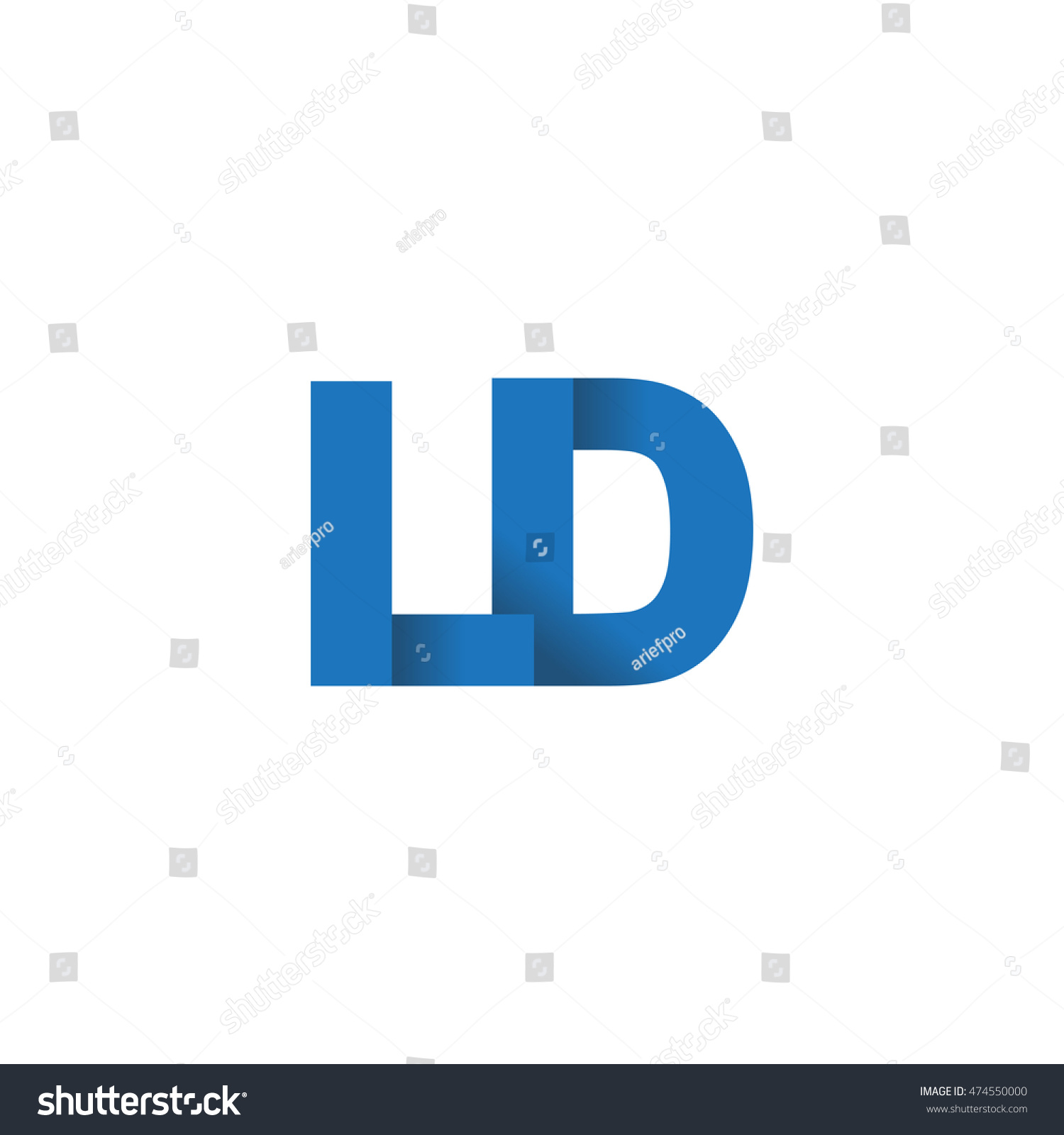 Initial Letters Ld Overlapping Fold Logo Stock Vector (Royalty Free ...