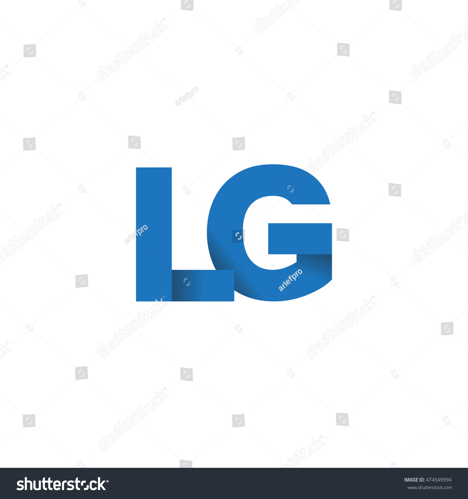 Initial Letters Lg Overlapping Fold Logo Stock Vector (Royalty Free ...