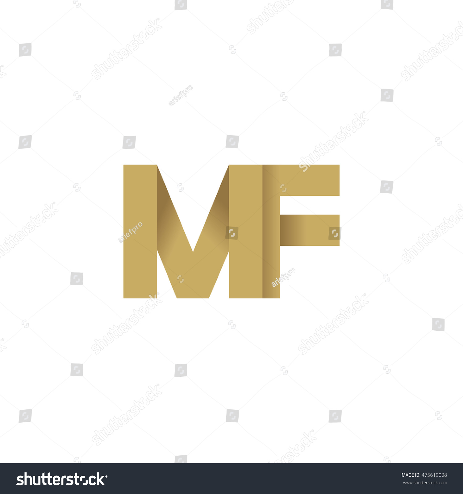 Initial Letters Mf Overlapping Fold Logo: เวกเตอร์สต็อก (ปลอดค่า ...