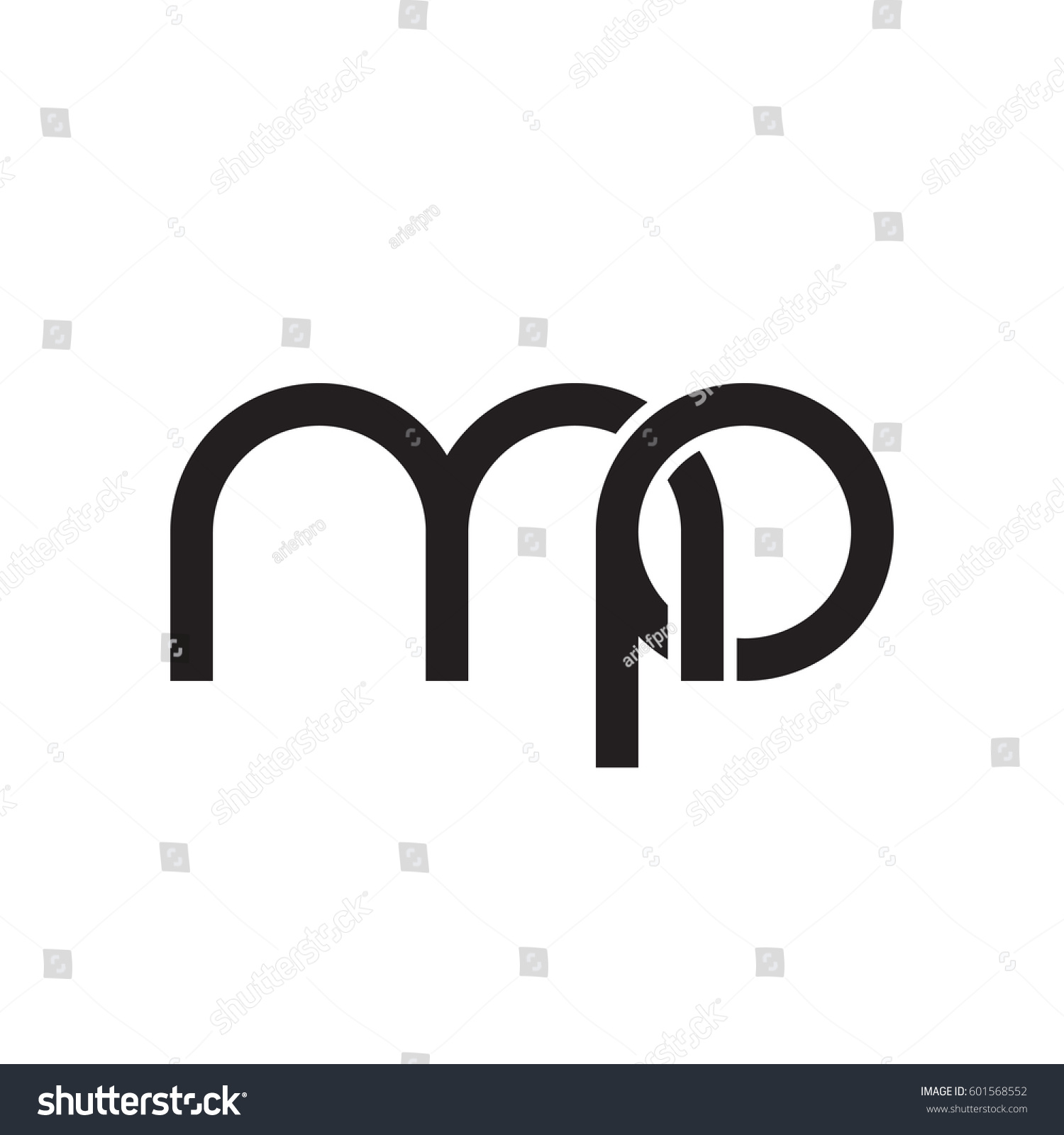 Initial Letters Mp Round Linked Overlapping Stock Vector (Royalty Free ...