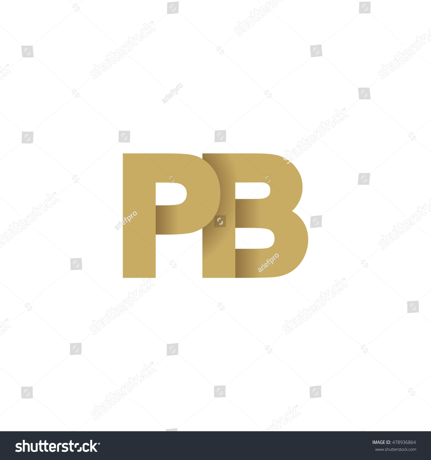 Initial Letters Pb Overlapping Fold Logo Stock Vector (Royalty Free ...
