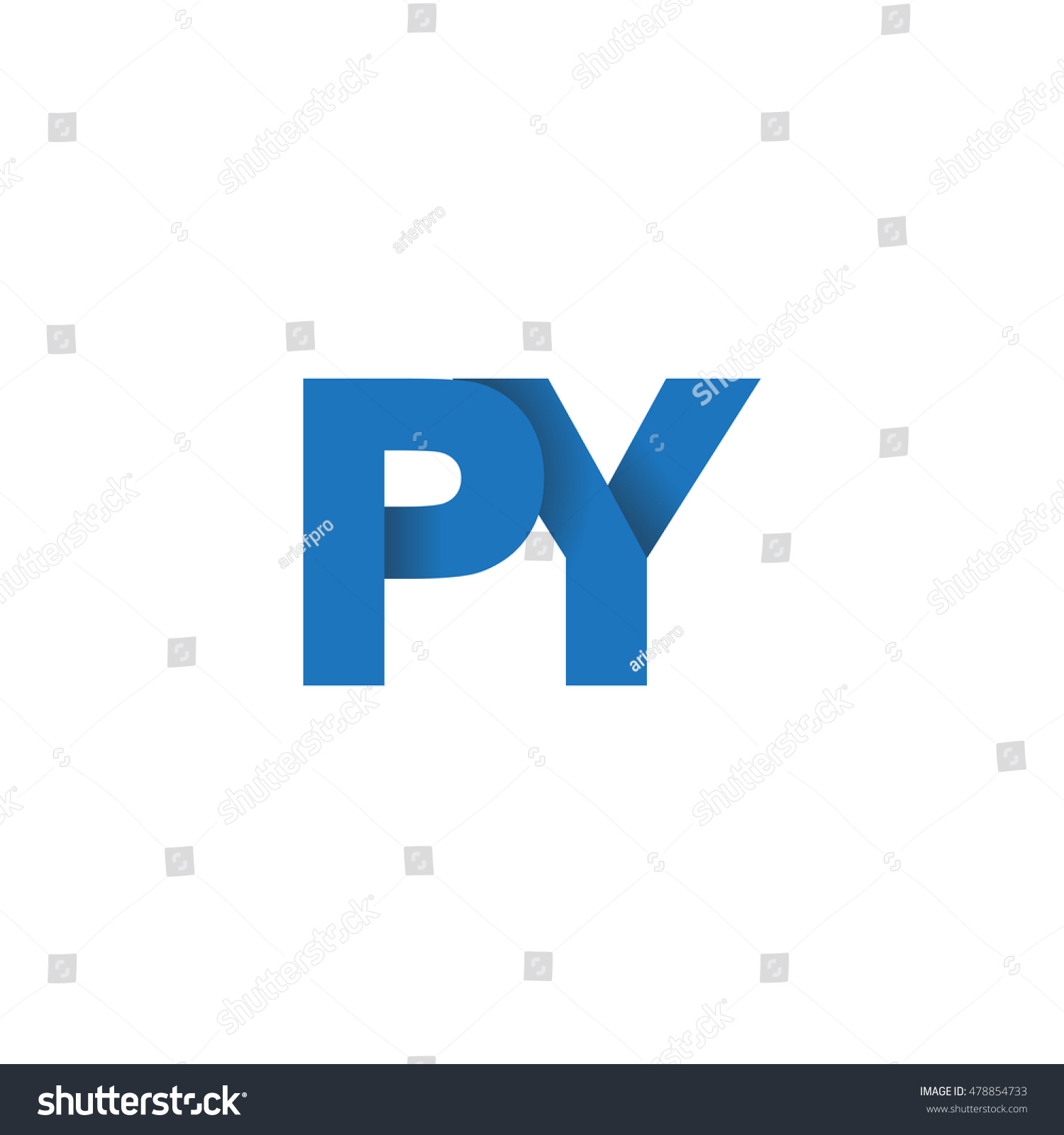 Initial Letters Py Overlapping Fold Logo Stock Vector (Royalty Free ...