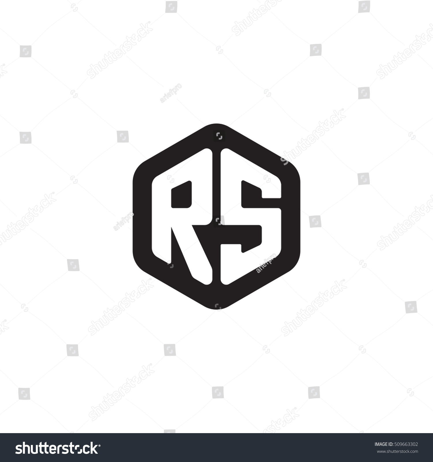 Initial Letters Rs Rounded Hexagon Shape Stock Vector (Royalty Free ...