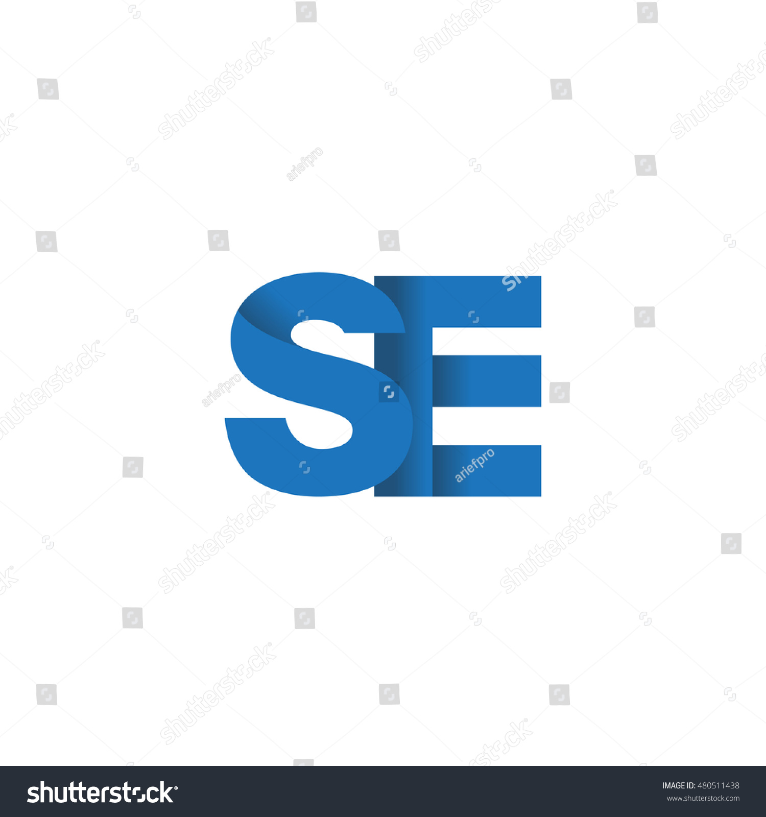 Initial Letters Se Overlapping Fold Logo Stock Vector (Royalty Free ...