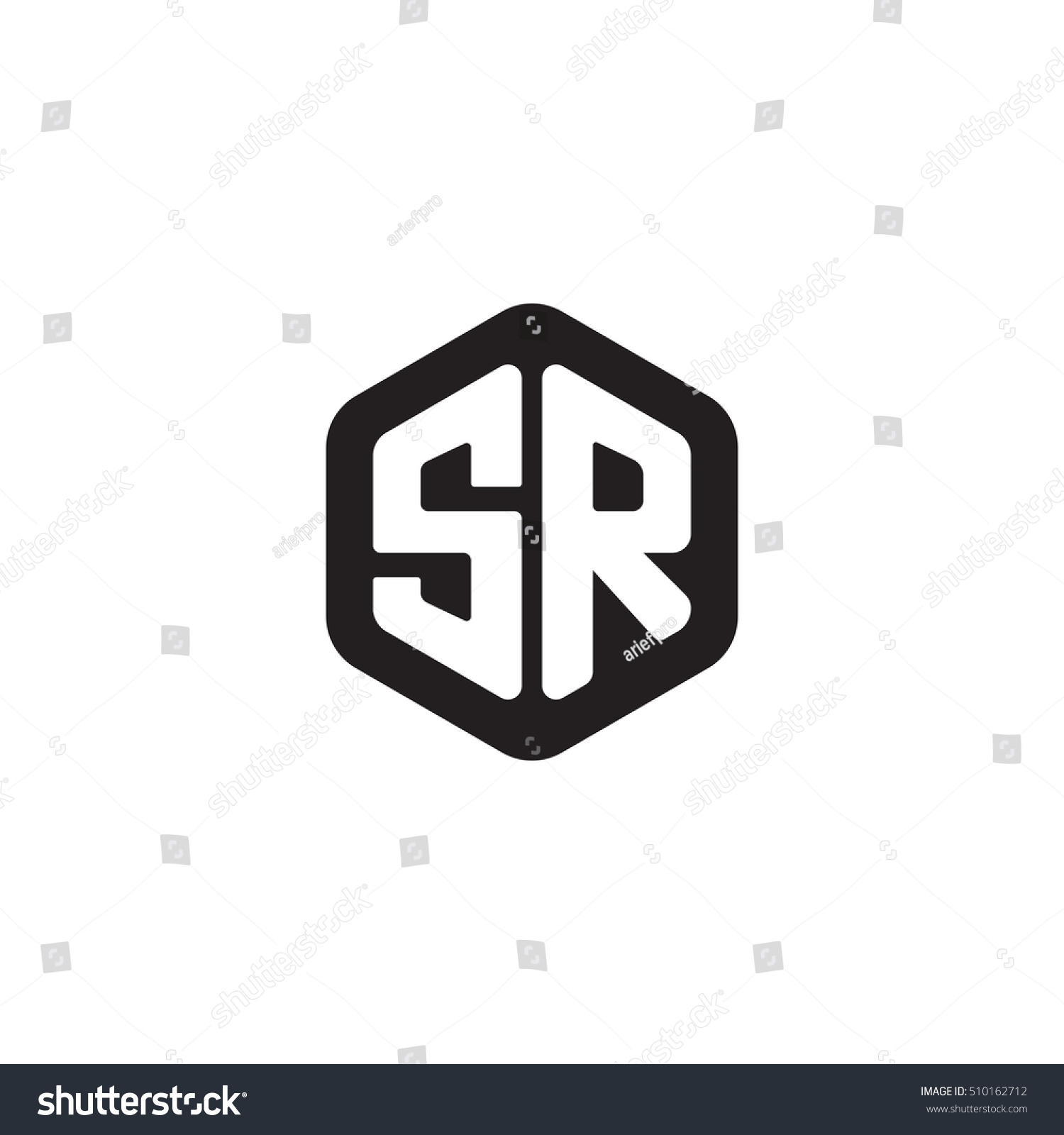 Initial Letters Sr Rounded Hexagon Shape Stock Vector (Royalty Free ...