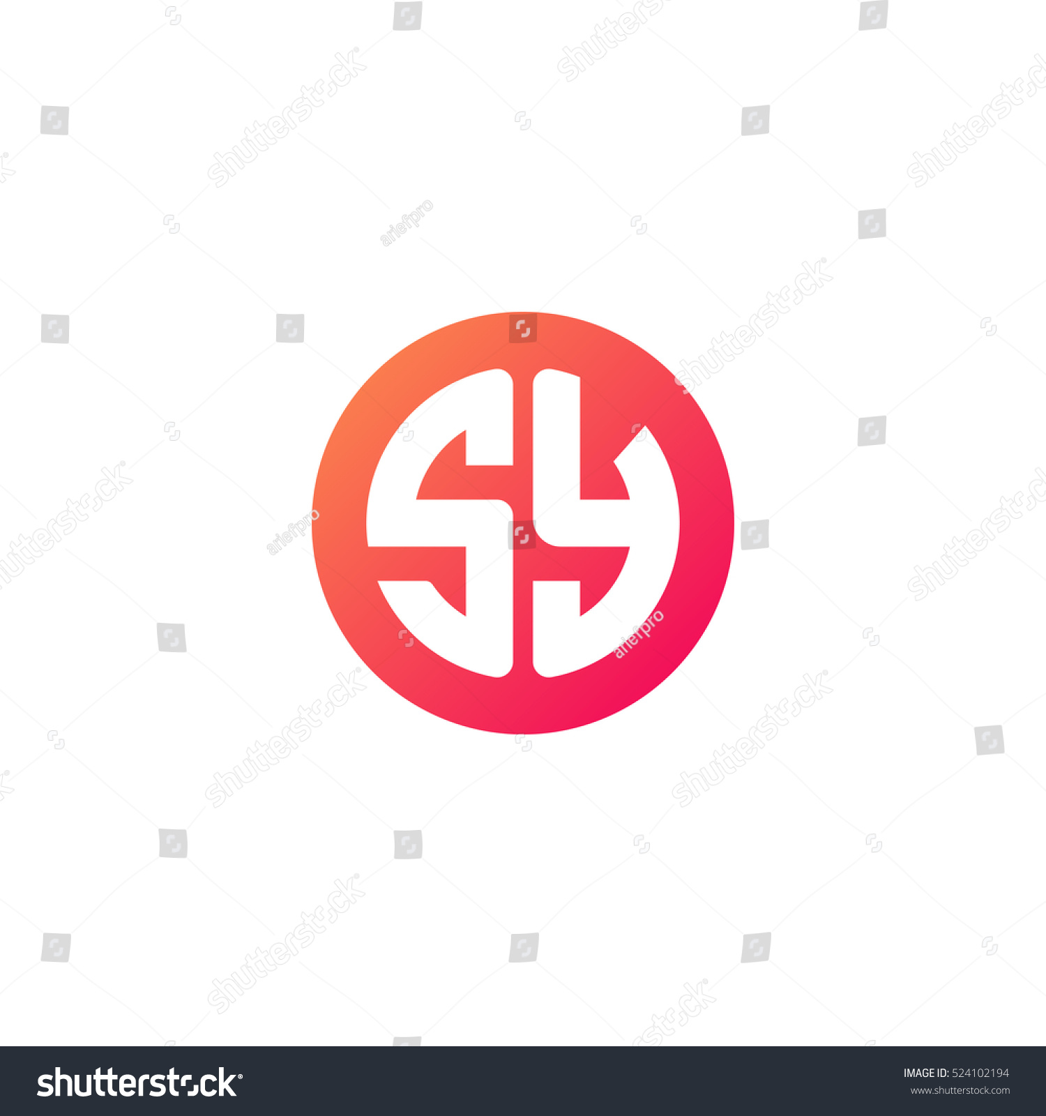 Initial Letters Sy Circle Shape Red 스톡 벡터(로열티 프리) 524102194 | Shutterstock