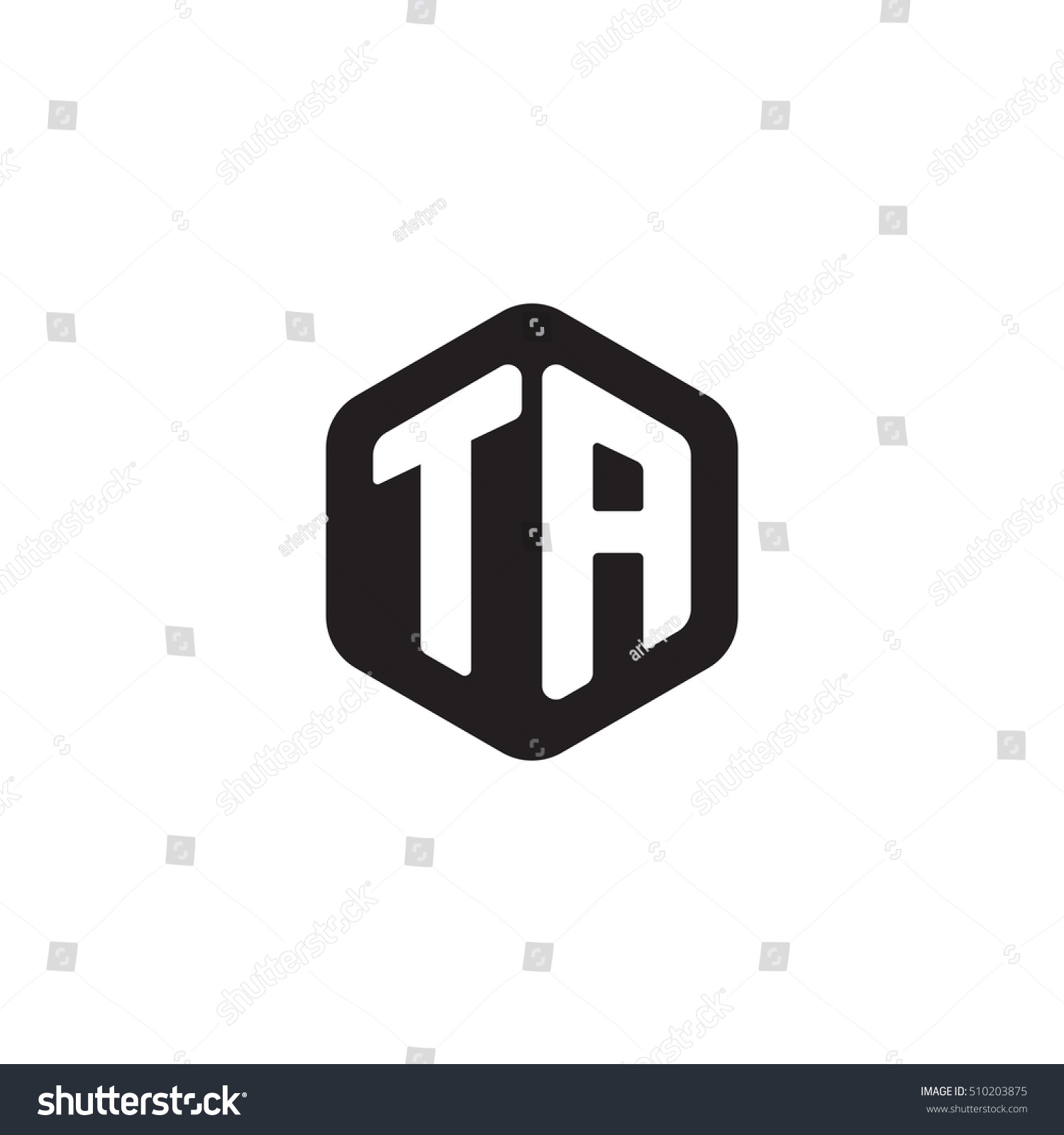 Initial Letters Ta Rounded Hexagon Shape Stock Vector (Royalty Free ...
